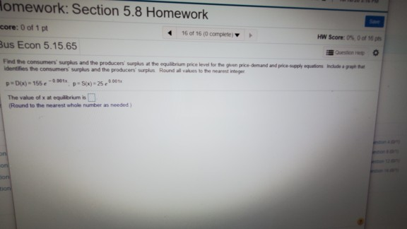 Solved Homework Section 5 8 Homework Core 0 Of 1 Pt 15 Of