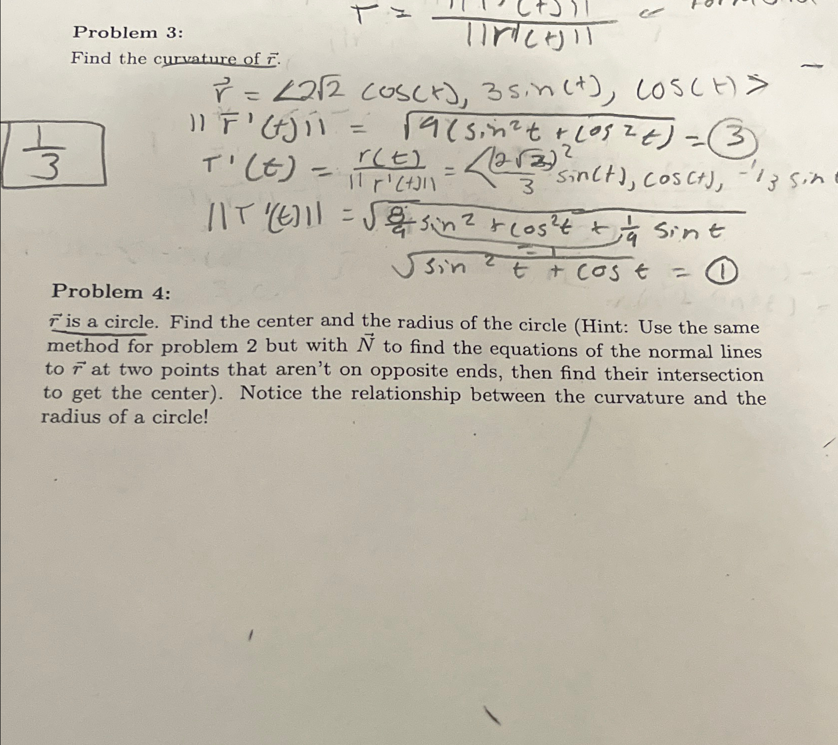Problem 3:Find the curvature of | Chegg.com