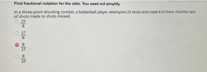 Solved KS Find fractional notation for the ratio. You need | Chegg.com