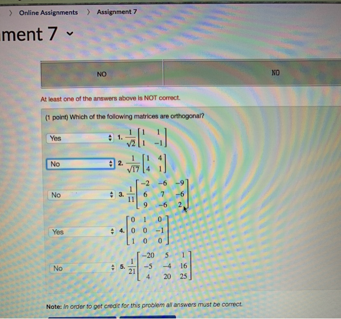 Solved > Online Assignments > Assignment 7 ment 7 NO NO At | Chegg.com