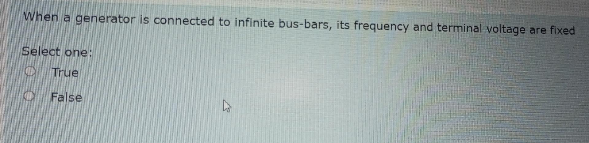 Solved When a generator is connected to infinite bus-bars, | Chegg.com