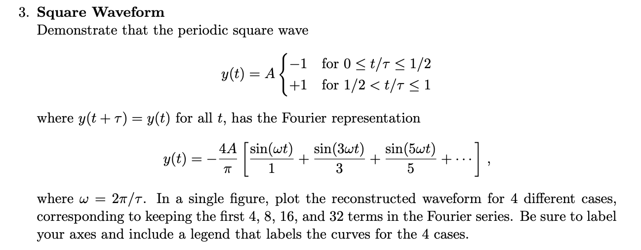 Solved Square WaveformDemonstrate that the periodic square | Chegg.com