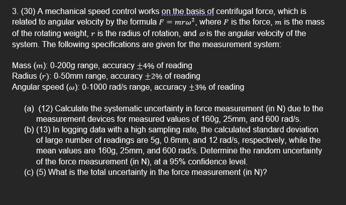 Solved (30) ﻿A mechanical speed control works on the basis | Chegg.com