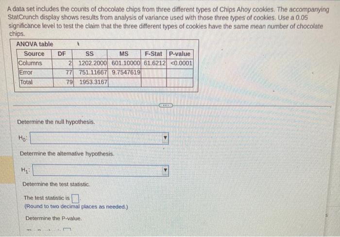 Solved A data set includes the counts of chocolate chips | Chegg.com