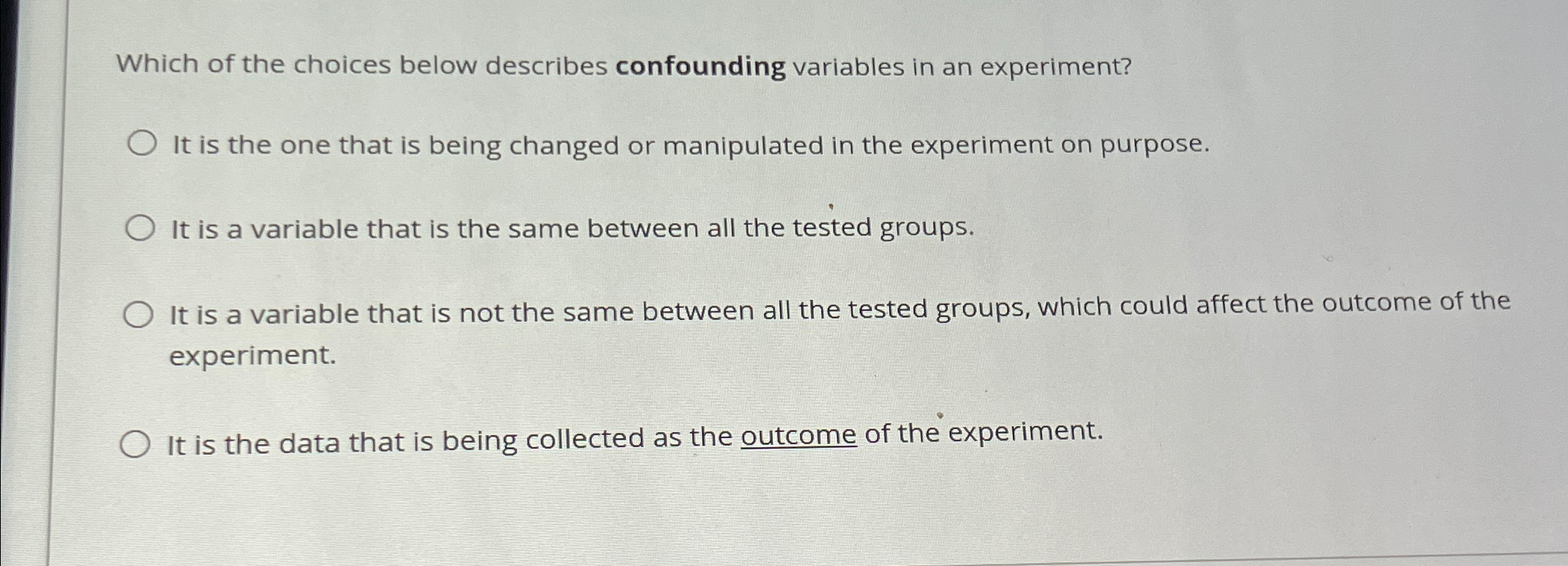 Solved Which of the choices below describes confounding | Chegg.com