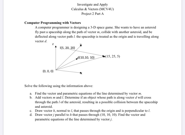 Investigate and Apply Calculus & Vectors (MCV4U) | Chegg.com