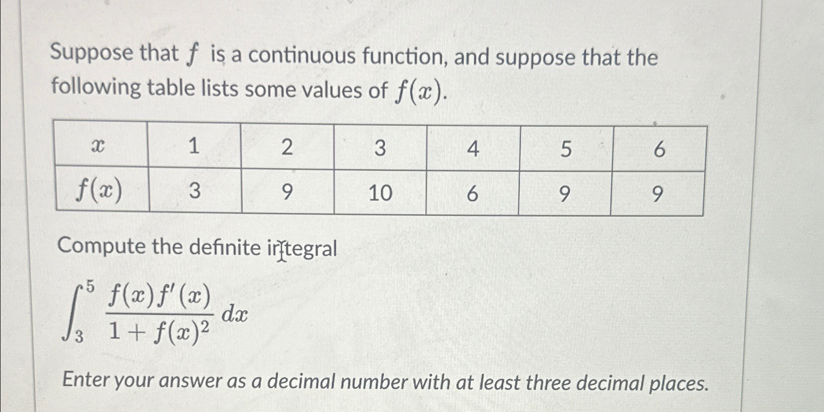 Solved Suppose that f ﻿is a continuous function, and suppose | Chegg.com