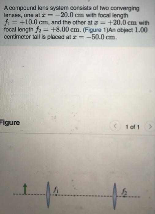 Solved A compound lens system consists of two converging | Chegg.com