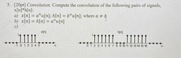 Solved 5. [20pt] Convolution. Compute the convolution of the | Chegg.com