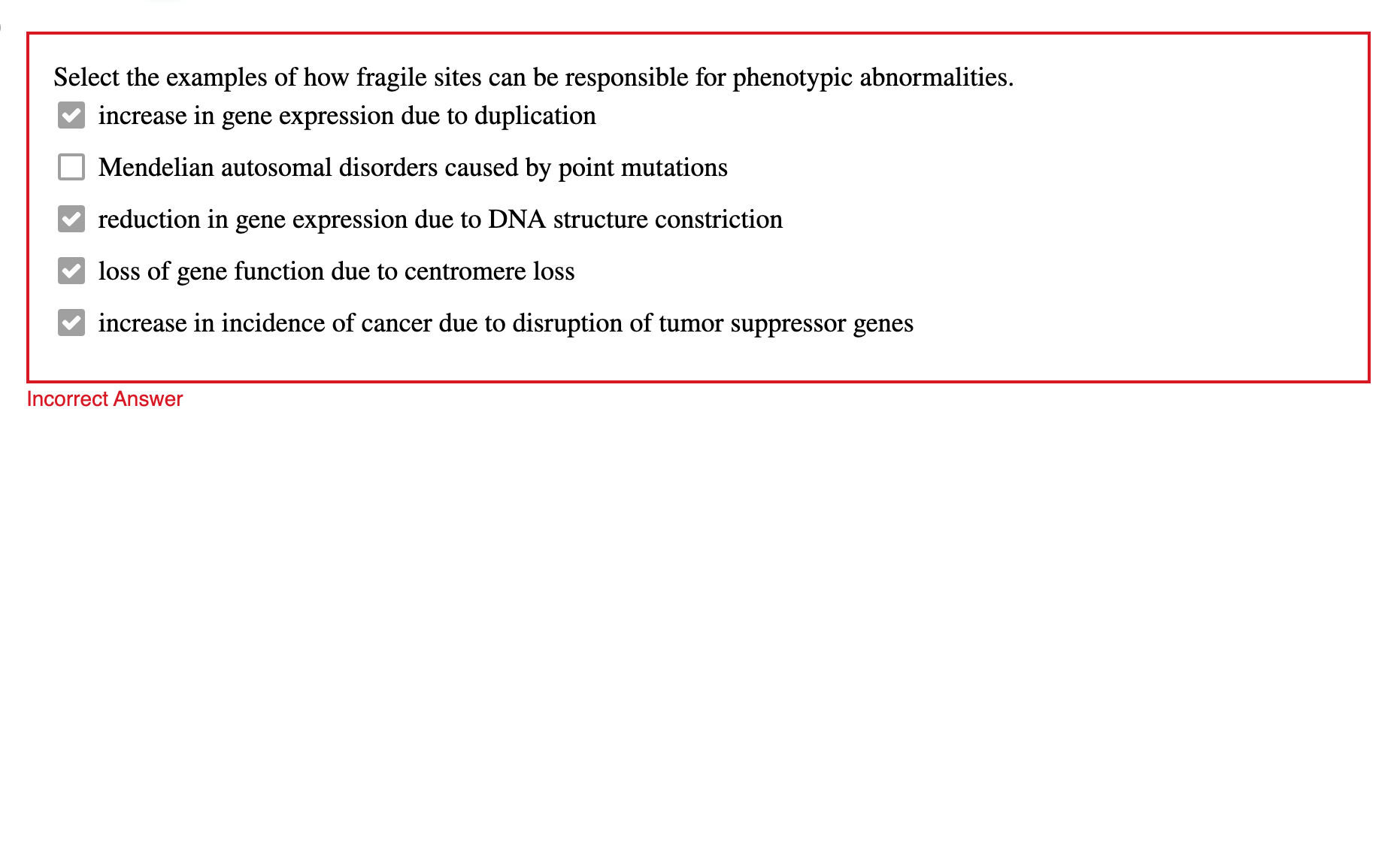 Solved Select the examples of how fragile sites can be | Chegg.com