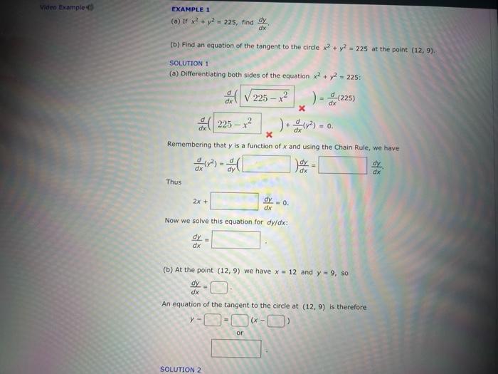 Solved (a) If x2+y2=225, find dxdy. (b) Find an equation of | Chegg.com