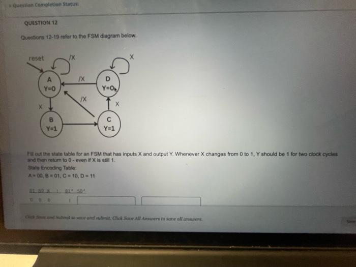 Solved Questions 12−19 refor to the FSM diagram below. Fil | Chegg.com