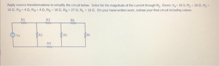 Solved Apply source transformations to simplify the circuit | Chegg.com