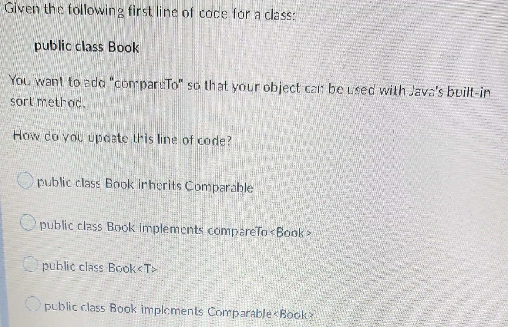 Solved Given The Following First Line Of Code For A Class 0862