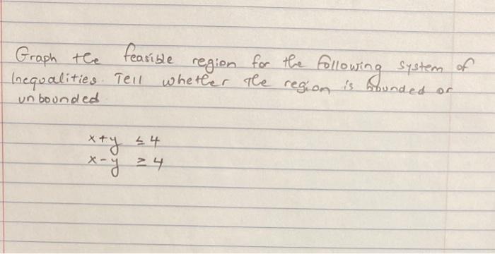 Solved Graph tee feasible region for the following system of | Chegg.com