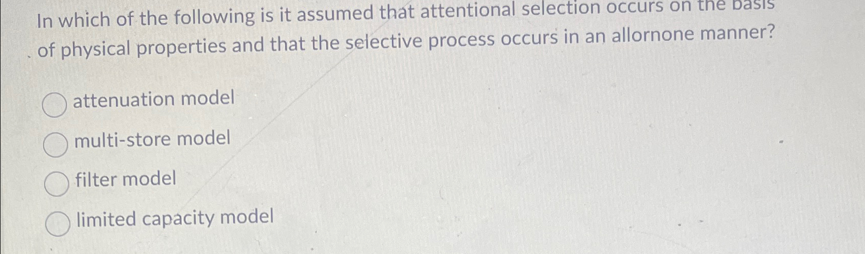 Solved In which of the following is it assumed that | Chegg.com