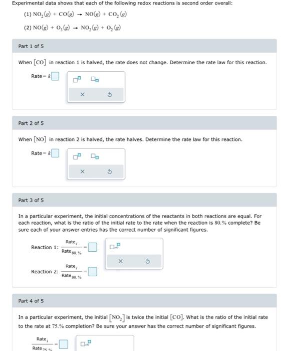 Solved Experimental data shows that each of the following | Chegg.com