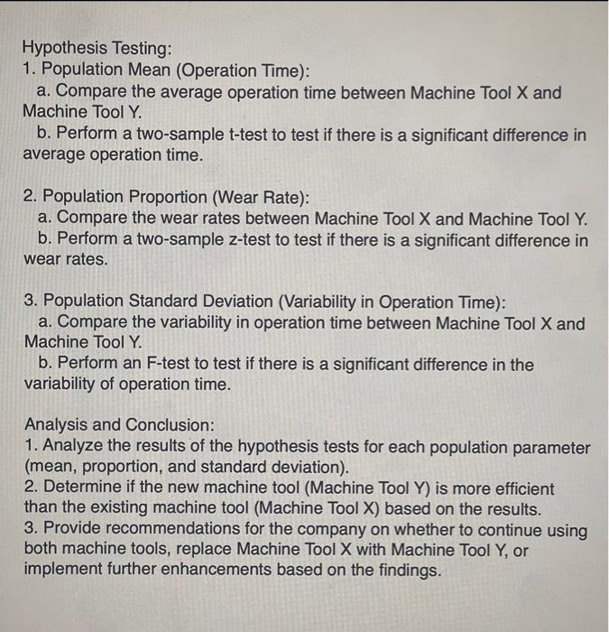 Solved HW: Hypothesis Testing Activity Analyzing Production | Chegg.com