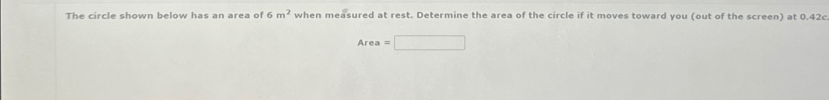 The circle shown below has an area of 6m2 ﻿when | Chegg.com