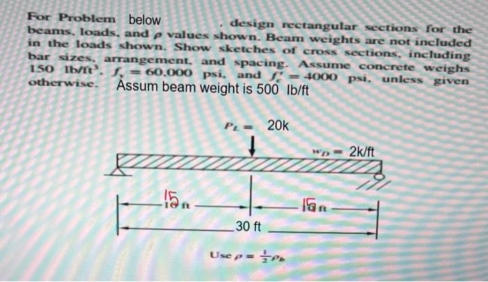 Solved For Problem below _design rectangular sections for | Chegg.com