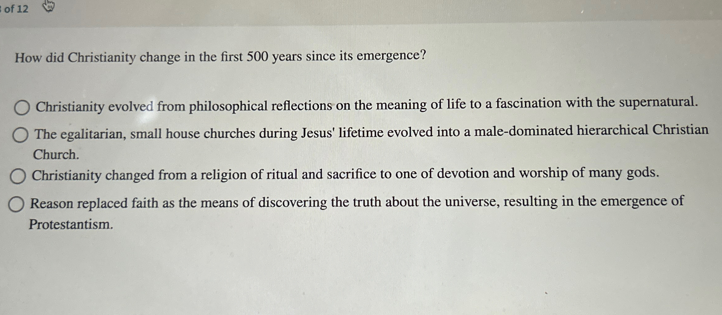 Solved How did Christianity change in the first 500 ﻿years | Chegg.com