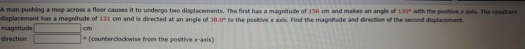Solved A man pushing a mop across a floor causes it to | Chegg.com