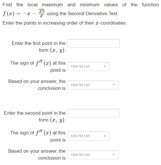 Solved Find the local maximum and minimum values of the | Chegg.com