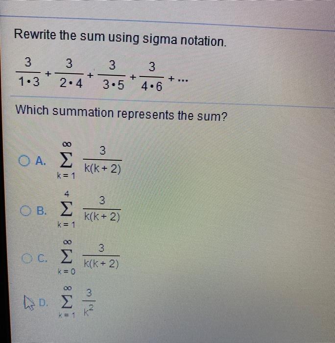 Solved Rewrite the sum using sigma notation. 3 + ΣΕ: 2.4 3.5 | Chegg.com Solved Rewrite the sum using sigma notation. 3 + ΣΕ: 2.4 3.5 | Chegg.com
