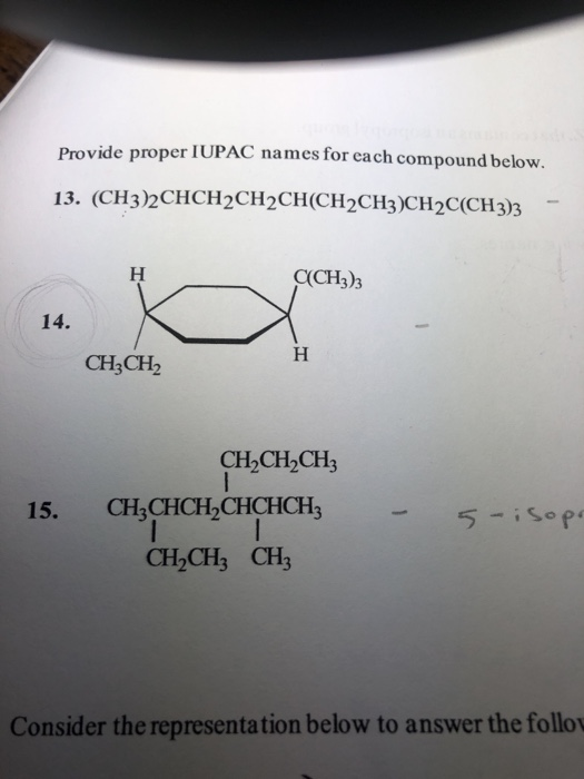 Solved Provide proper IUPAC names for each compound below. | Chegg.com