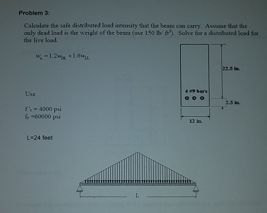 Solved Problem 3: Calculate the safe distributed load | Chegg.com