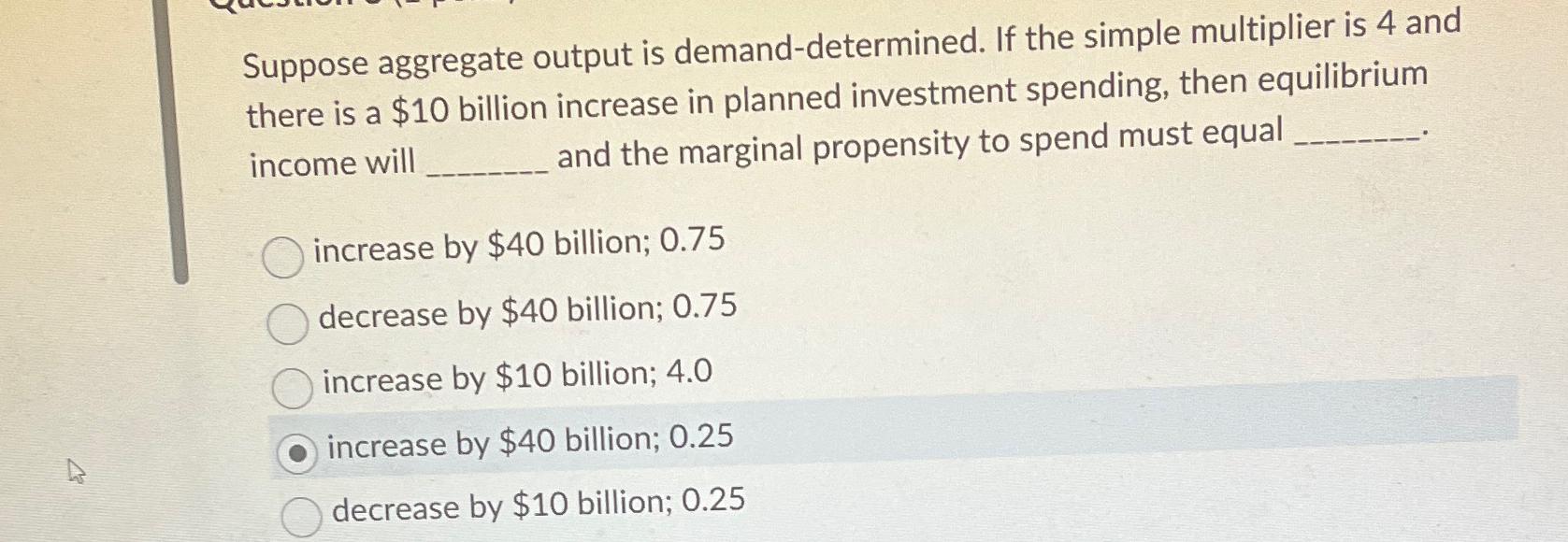 Solved Suppose aggregate output is demand-determined. If the | Chegg.com