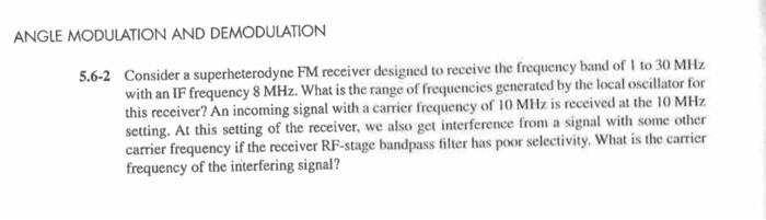 Solved ANGLE MODULATION AND DEMODULATION 5.6-2 Consider a | Chegg.com