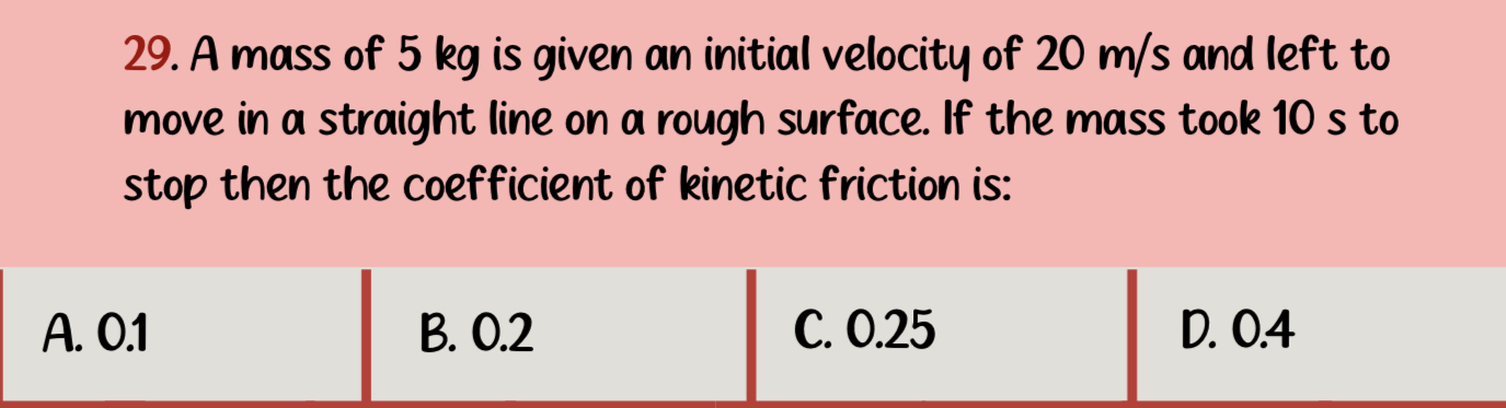 Solved A mass of 5kg ﻿is given an initial velocity of 20ms | Chegg.com