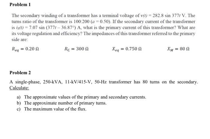 Solved The secondary winding of a transformer has a terminal | Chegg.com
