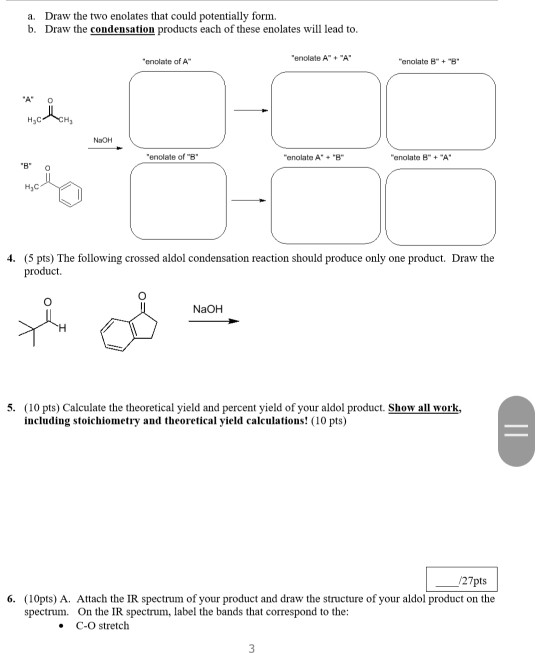 Solved Lab 07 Aldol Condensation Reaction - OnLine Worksheet | Chegg.com