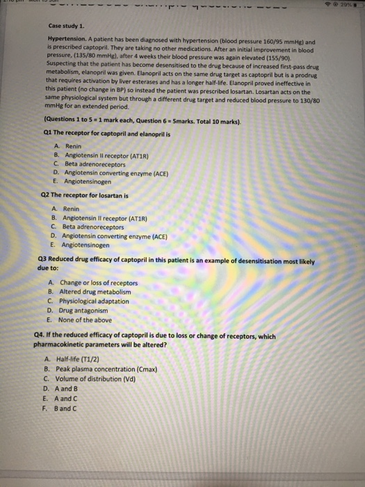 Solved Case study 1. Hypertension. A patient has been | Chegg.com