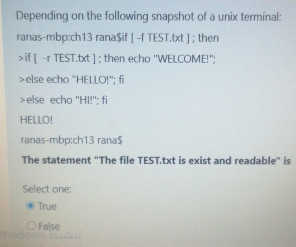 Solved Depending On The Following Snapshot Of A Unix 