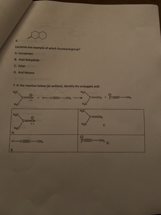 Solved Lactones are example of which functional group? A. | Chegg.com