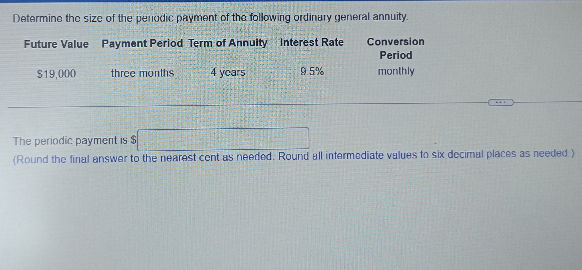 Solved Determine the size of the periodic payment of the | Chegg.com