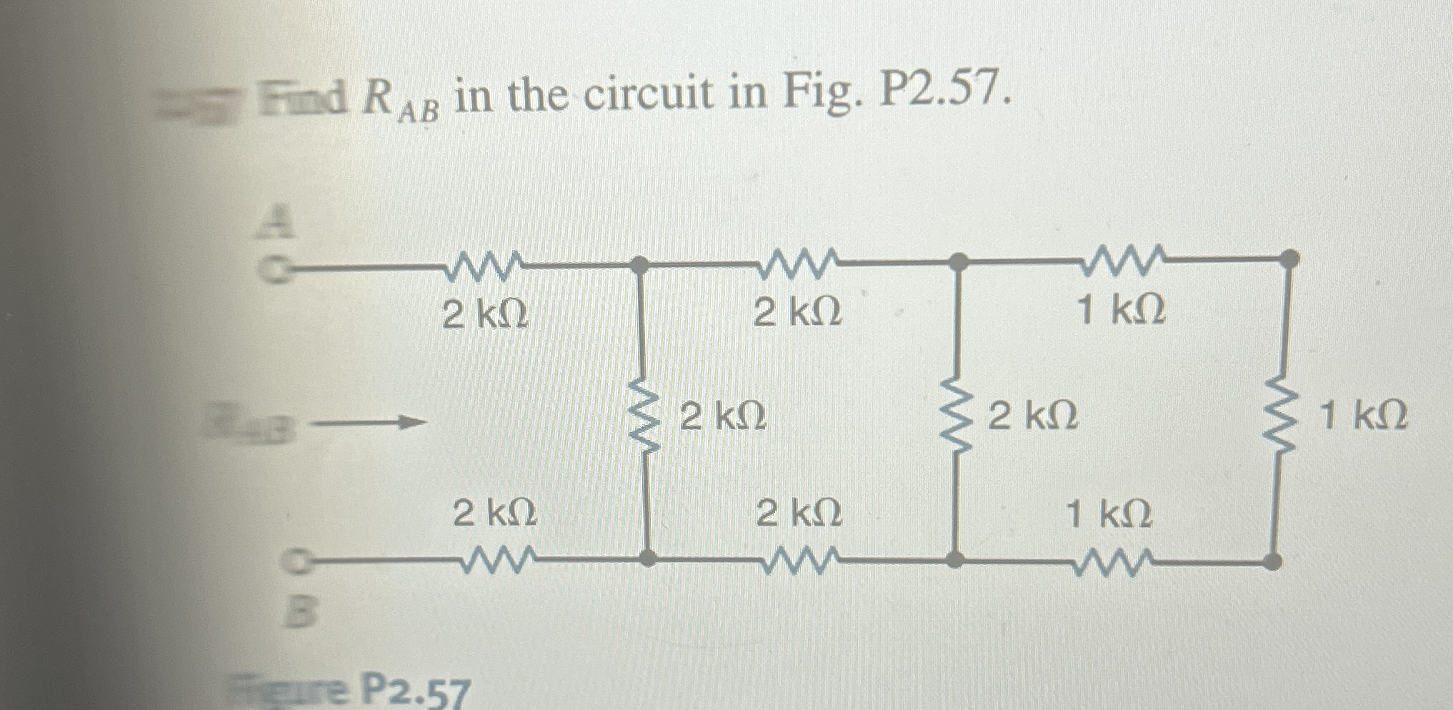 Solved = ﻿Find RAB ﻿in the circuit in Fig. P2.57. | Chegg.com