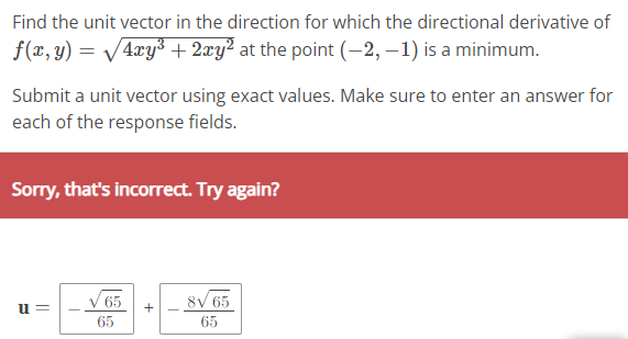 Solved Find The Unit Vector In The Direction For Which The