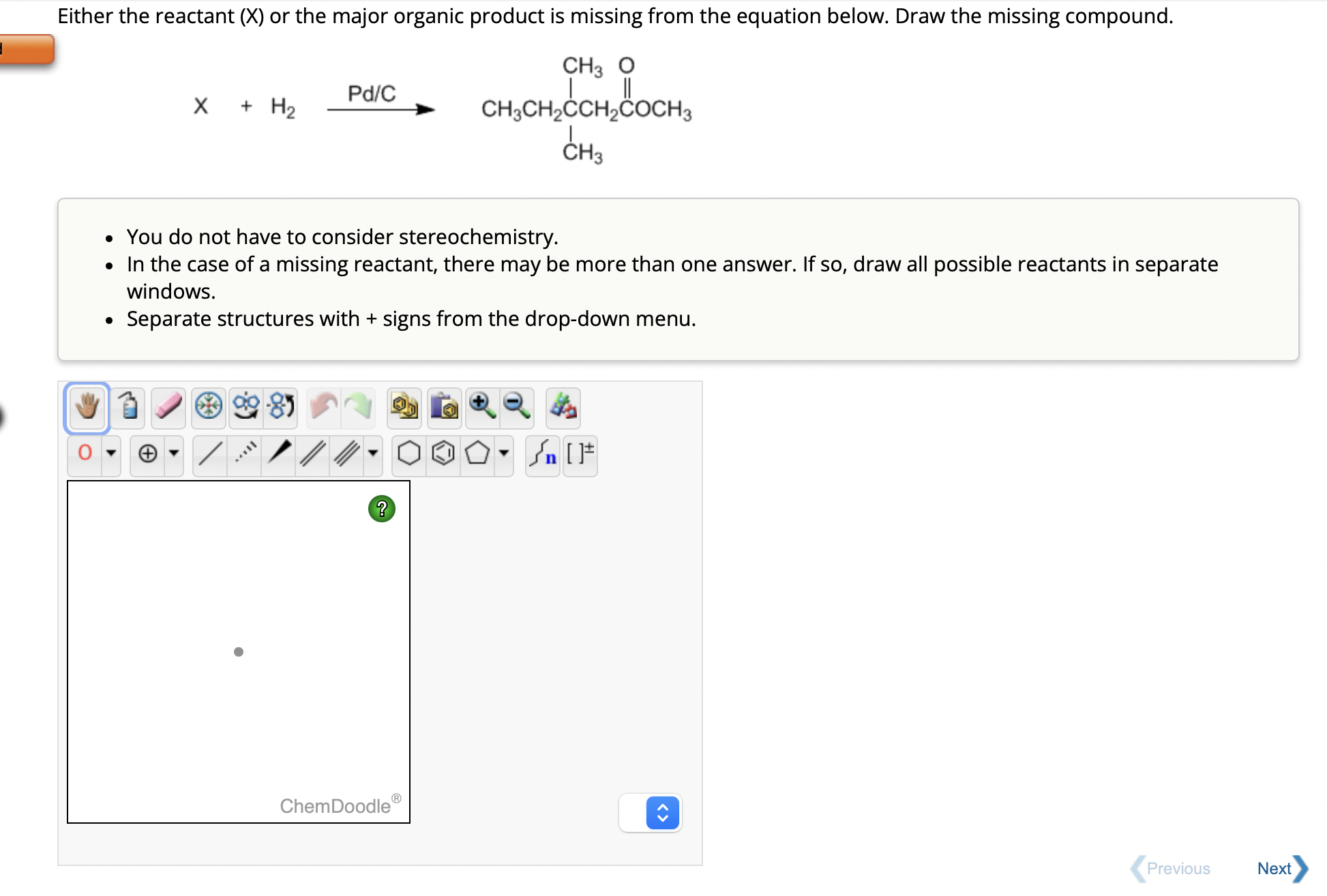 Solved Either the reactant (x) ﻿or the major organic product | Chegg.com