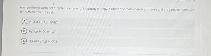 Solved Arrange the following sec of systems in order of | Chegg.com