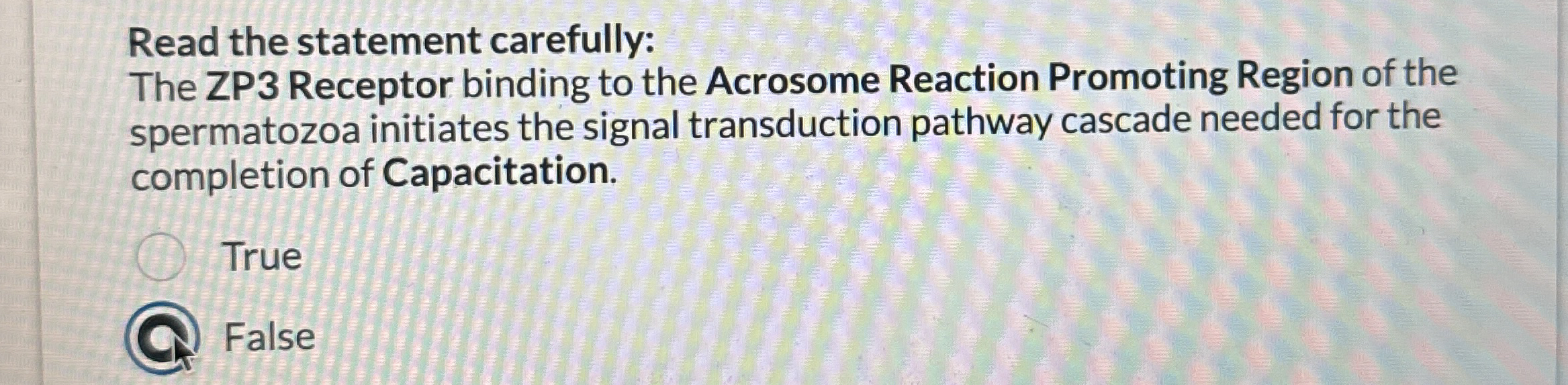 Solved Read the statement carefully:The ZP3 ﻿Receptor | Chegg.com
