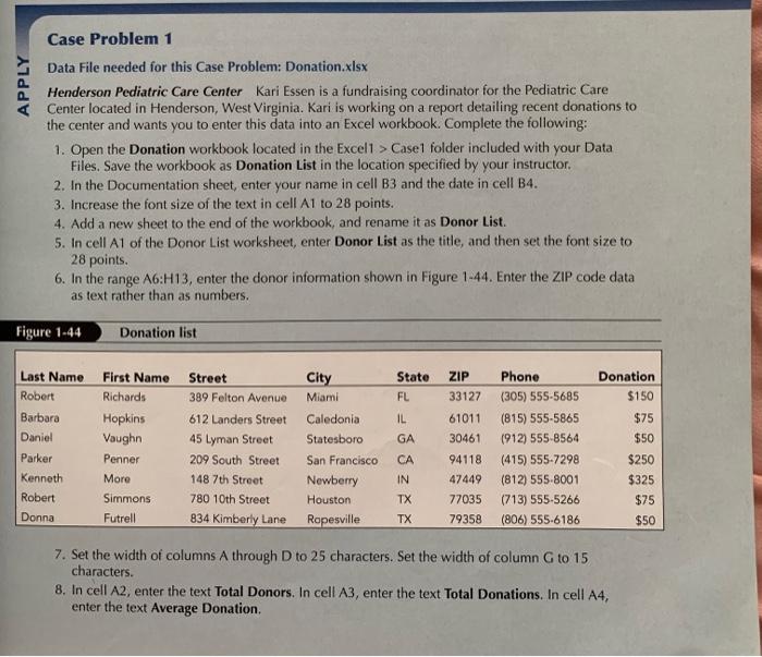 Solved APPLY your Data Case Problem 1 Data File needed for | Chegg.com