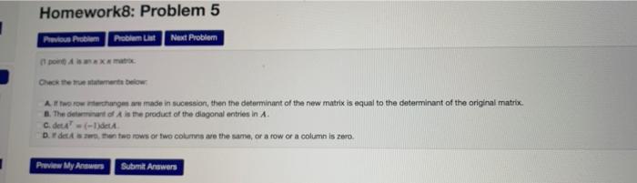 Solved 1 Homework8: Problem 5 Next Problem Previous Poblem | Chegg.com