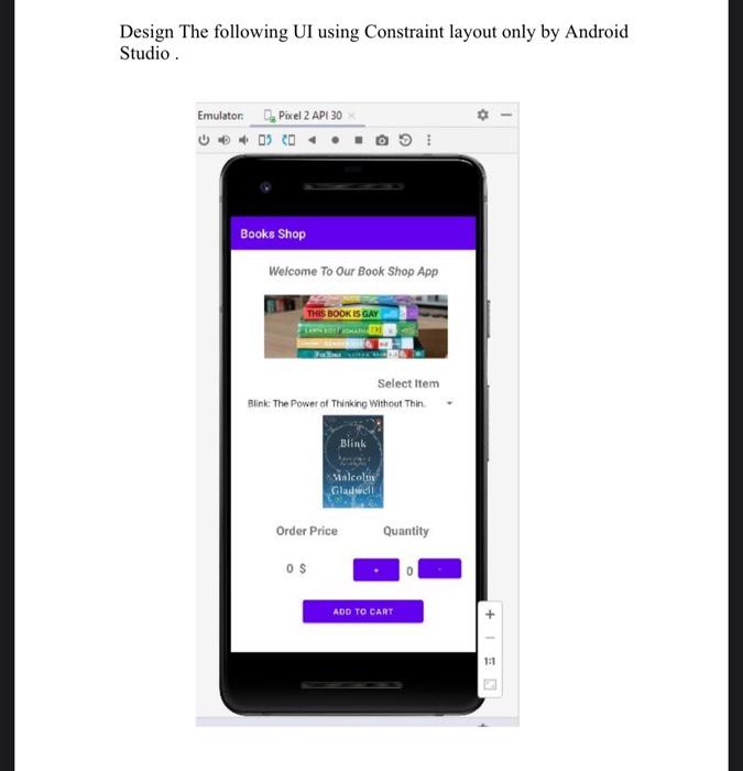 Solved Design The following UI using Constraint layout only | Chegg.com