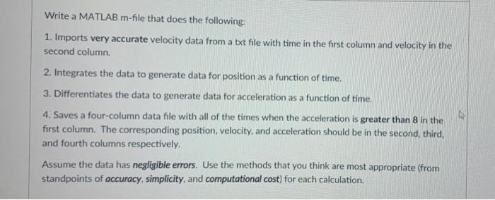Solved Write a MATLAB m-file that does the following: 1. | Chegg.com
