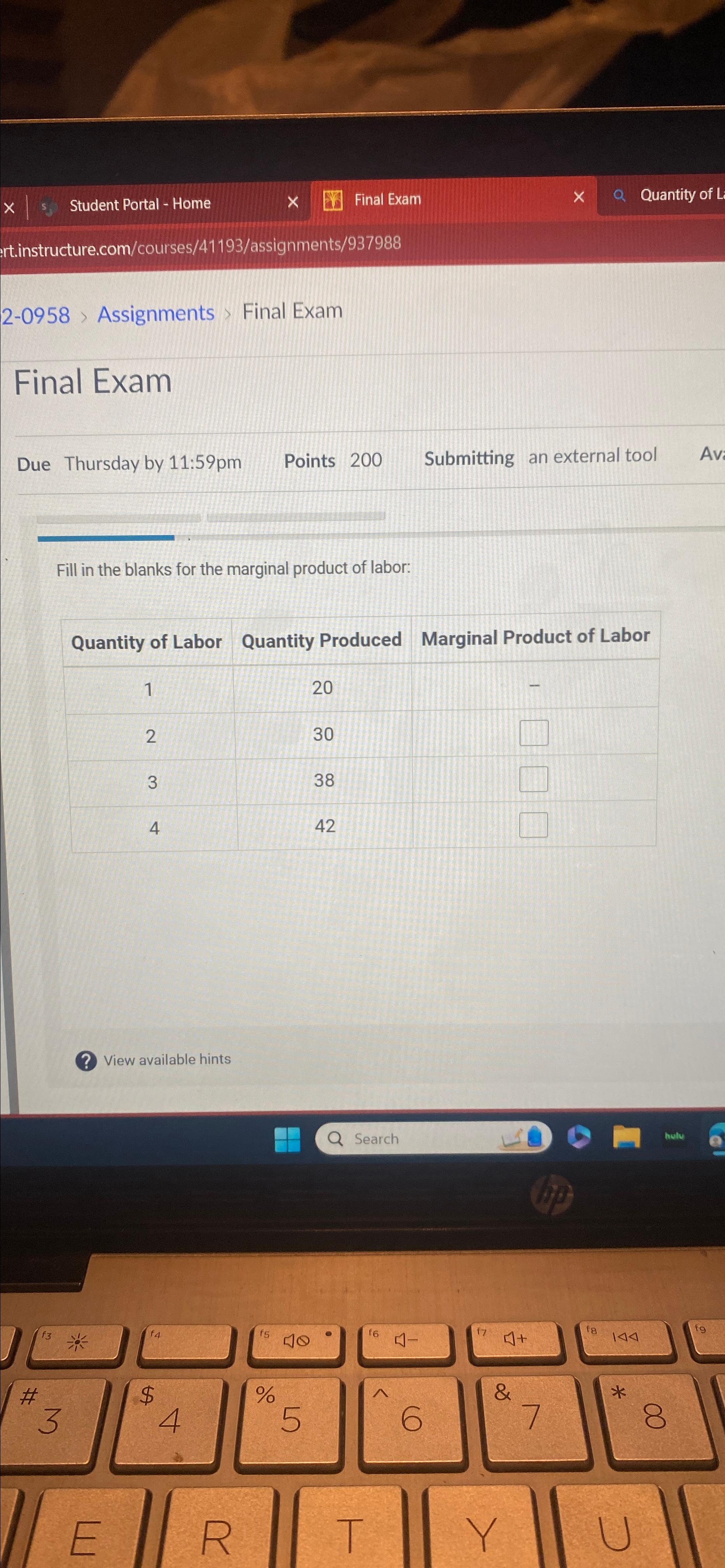 Solved 2-0958 > ﻿Assignments > ﻿Final ExamFinal ExamDue | Chegg.com