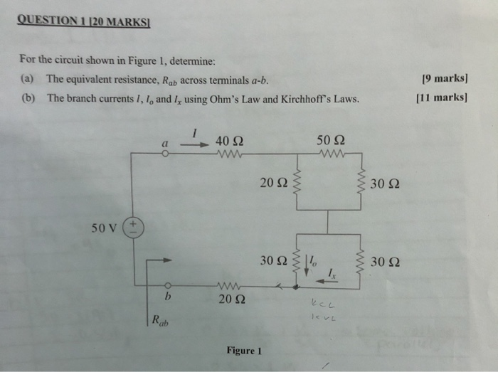 Solved QUESTION 1 120 MARKSI For the circuit shown in Figure | Chegg.com
